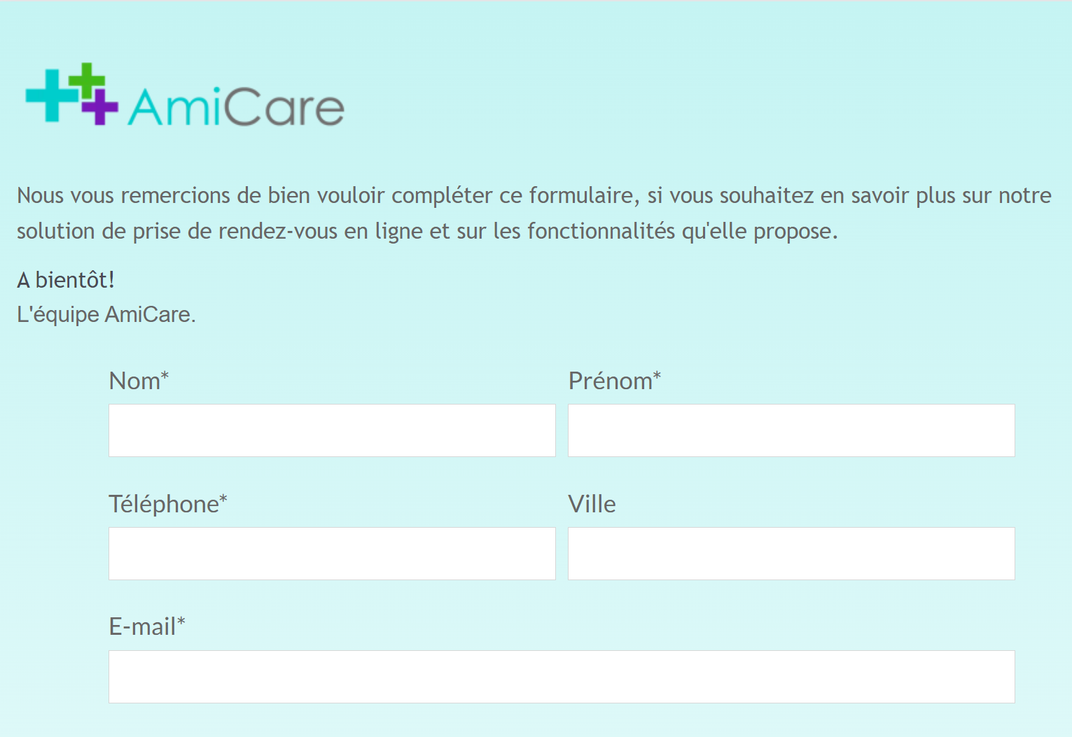 Création de votre compte AmiCare
